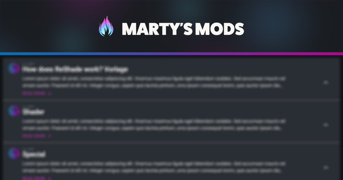 HELP - MARTY'S MODS